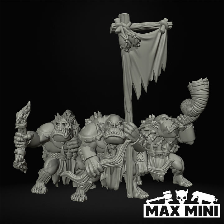 3D Printable Orc Savage Archer Command by Max Mini